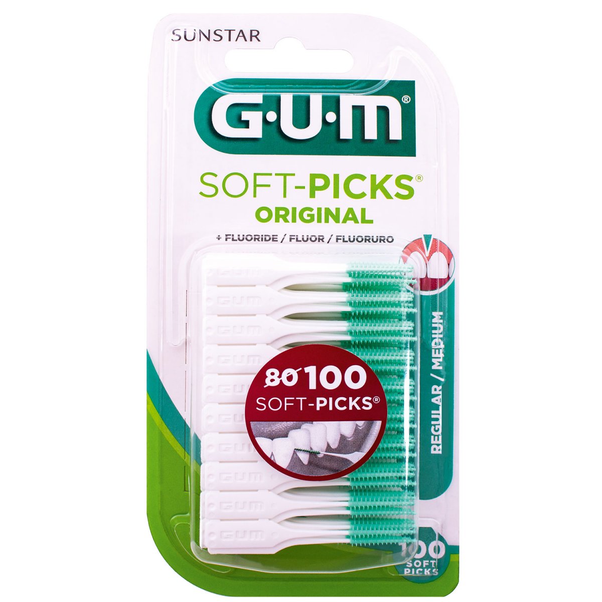 100 stk. GUM Soft-Picks MEDIUM Original Med Fluor - Sunstar GUM Soft ...